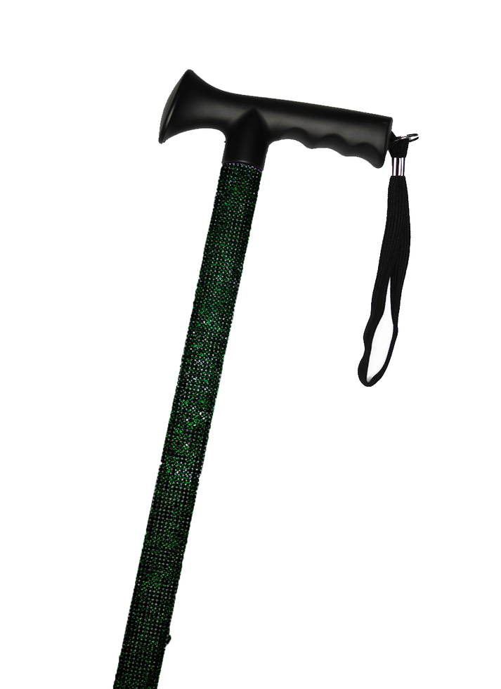 Emerald Green Walking Stick - Diamanté Walking Stick – Crystal Crutches